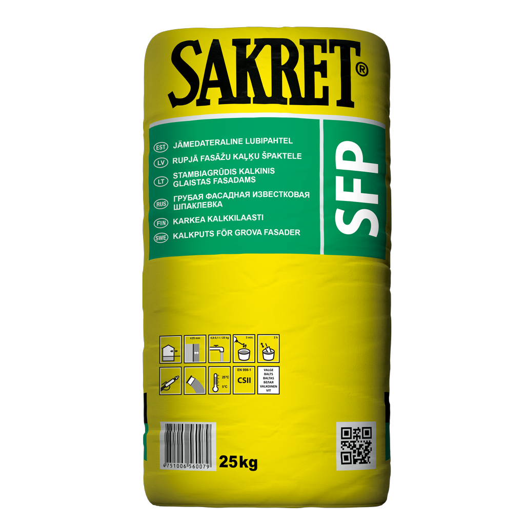 SFP / Rough facade lime filler - SAKRET Latvija